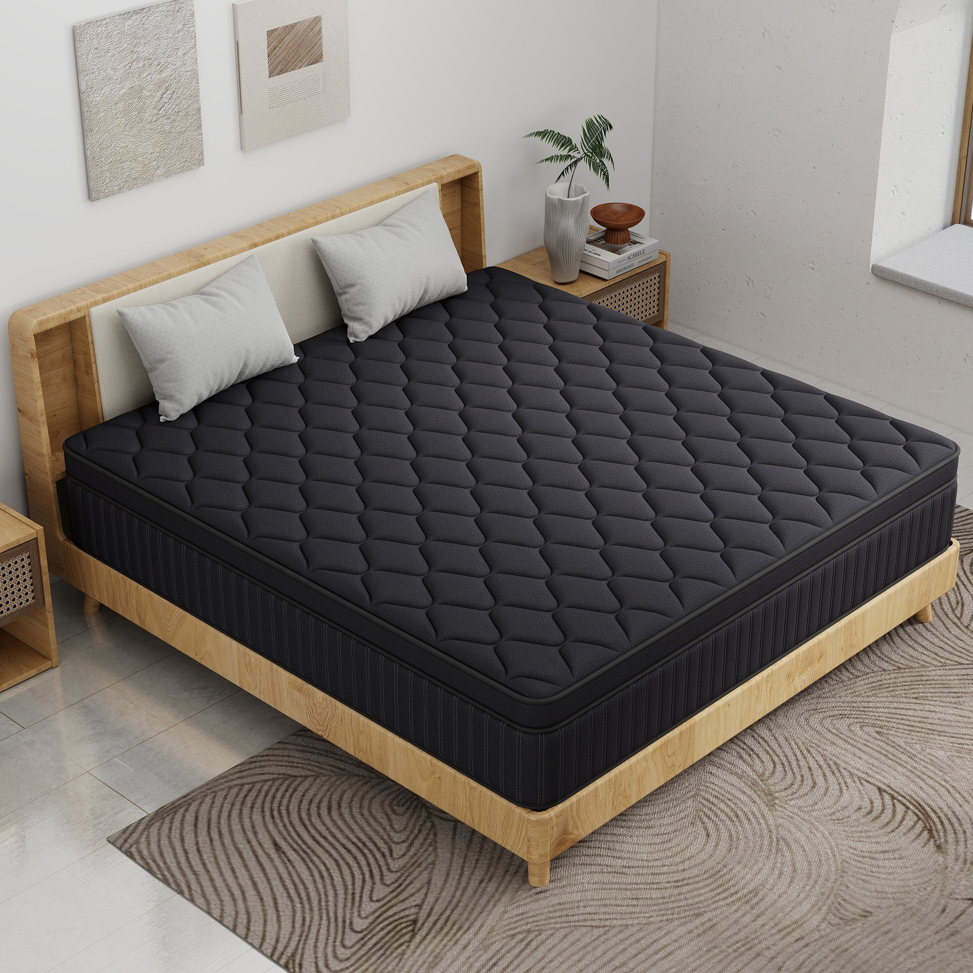 Yilicy 12 inch King Adult Mattress with Pocket Spring Hybrid Memory ...