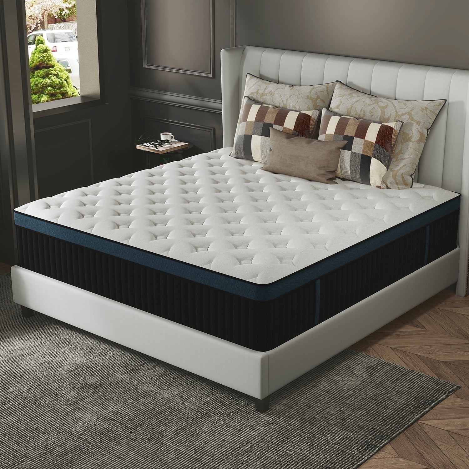 Yilicy 12 inch Queen Adult Mattress with Pocket Spring Hybrid Memory ...