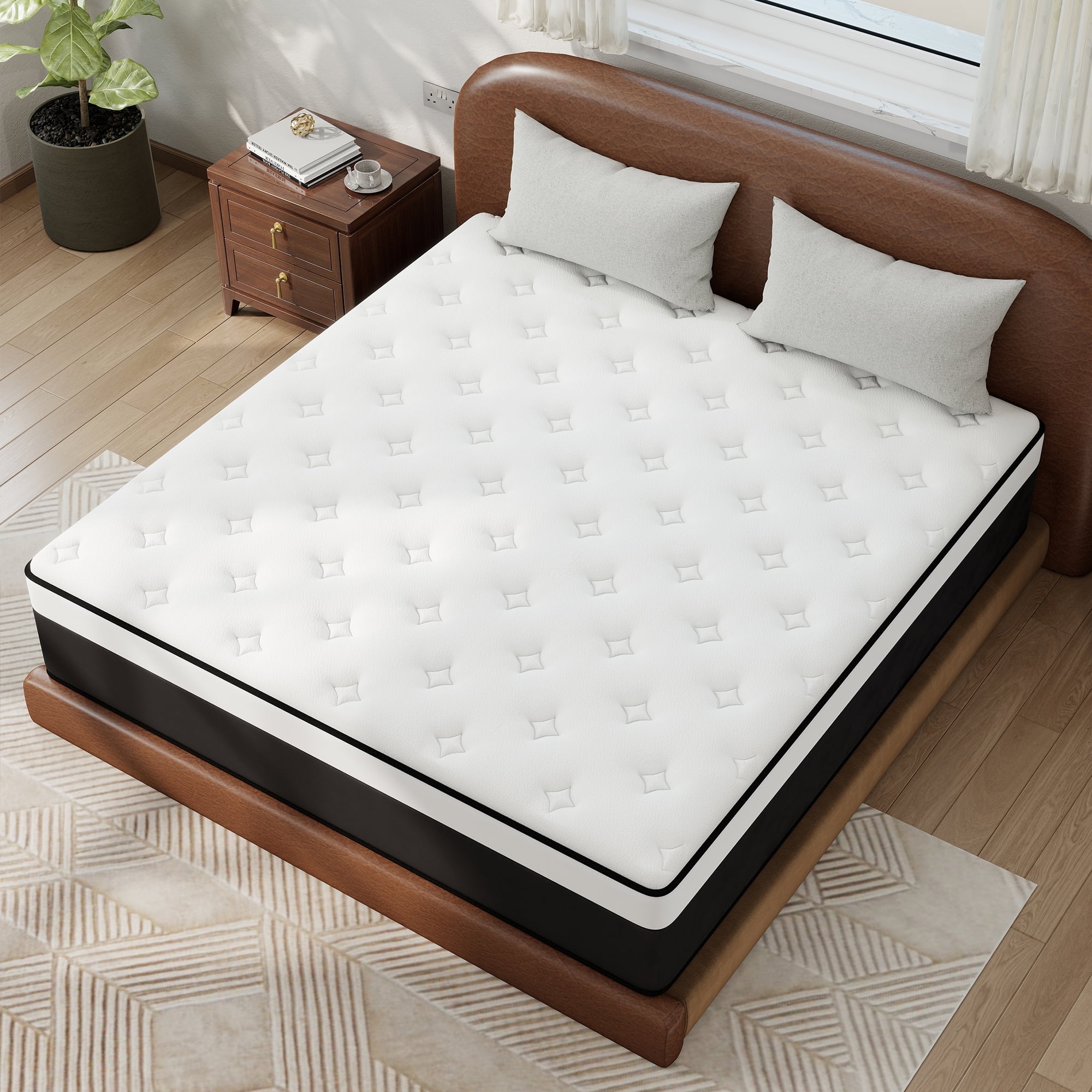 Yilicy 8 inch Full Mattress with Pocket Spring Hybrid Gel Memory Foam ...