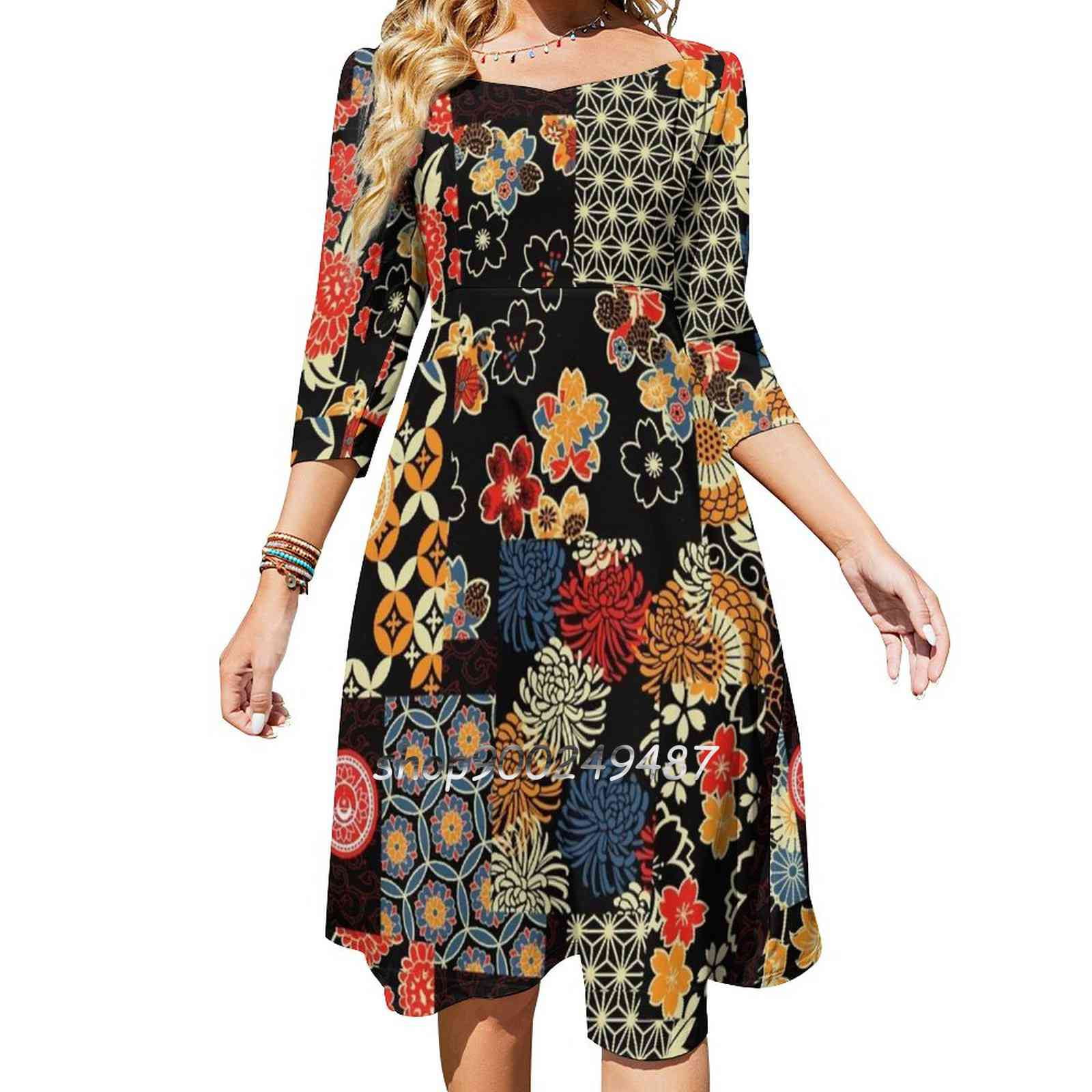 Yiling Wei Kimono [ Seamless ] Sweet Elegant Dress Women Korean Kawaii Square Collar Dress Mdzs ...