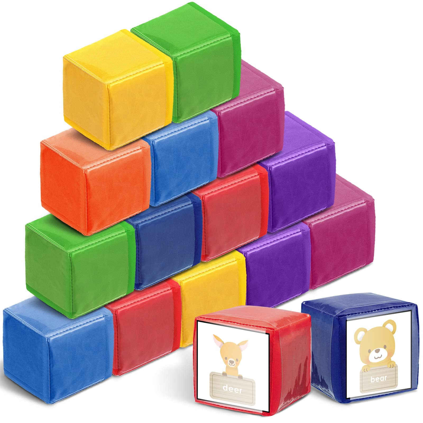 Yilloog 16 Pcs 3.15 Inch DIY Photo Pocket Dice for Classroom Large ...