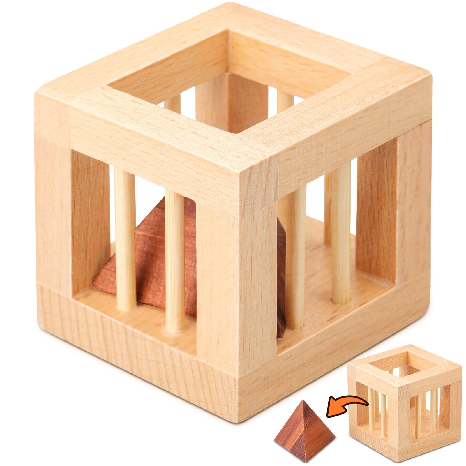 Yilloog Wooden Puzzle Games YPF5 Brain Teasers Toy Magic Ball Cube ...