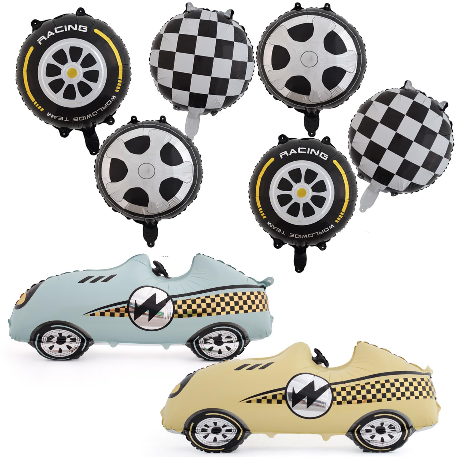 Yimen Bloon Race Car Balloons Black and White Checkered Balloons Hot ...