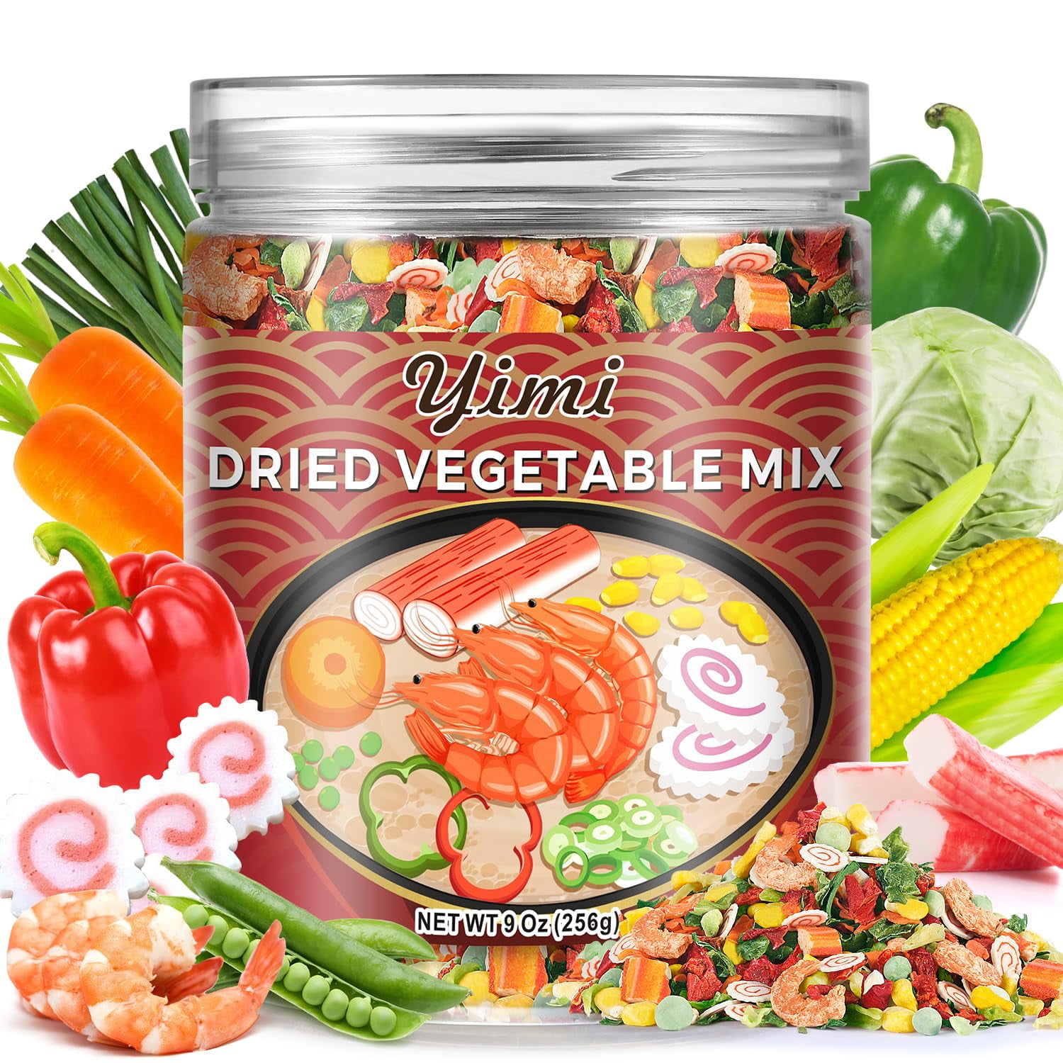 Yimi Dried Seafood TWE5 Ramen Toppings, Dehydrated Vegetables Soup ...