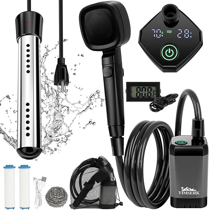 Yimserk Portable Shower with Water Heater–Camping Shower Pump with ...