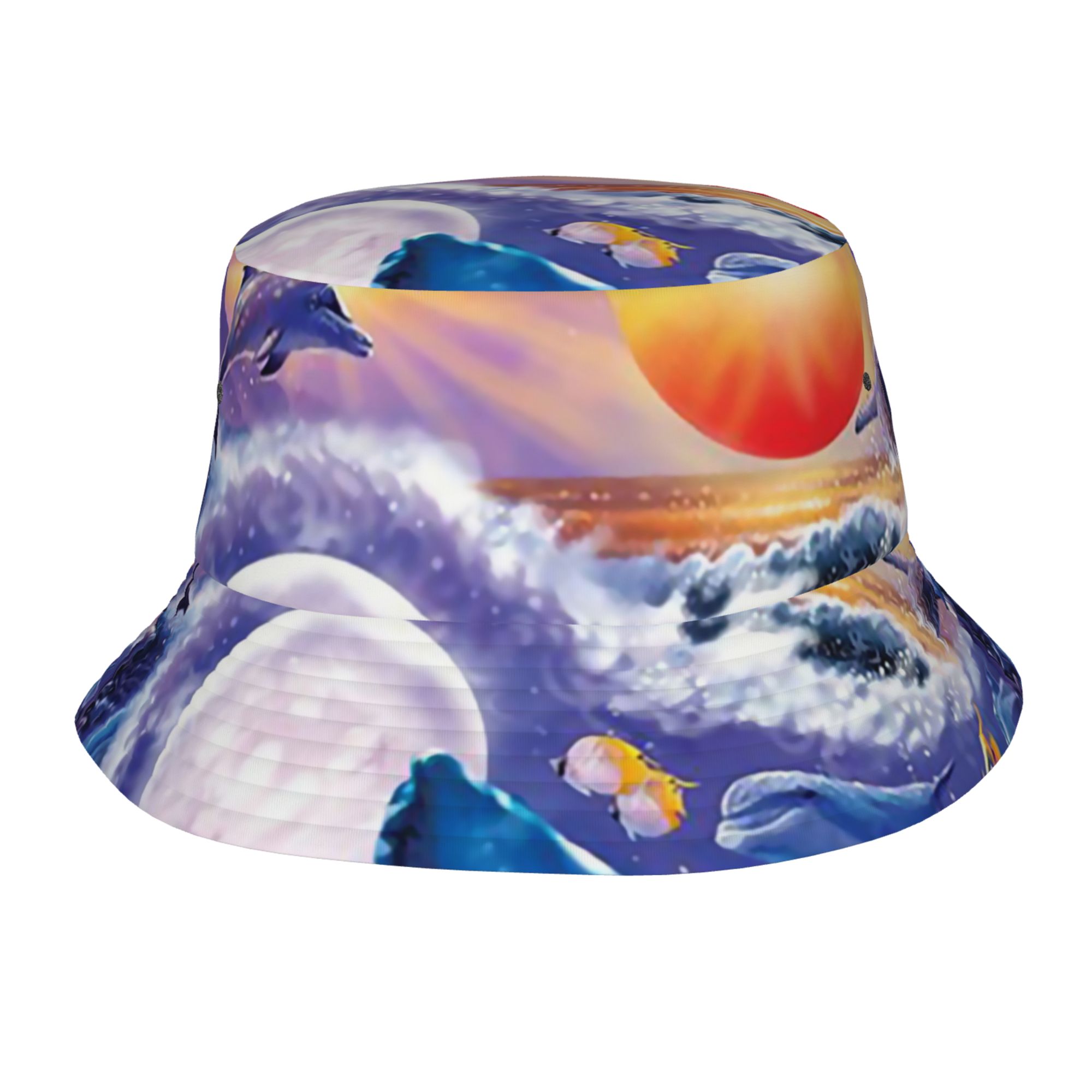 Yin And Yang Dolphins Bucket Hat Beach Sun Outdoor Cap Packable ...