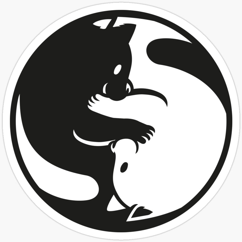 Yin Yang Cat Tao Sticker Phone Decal Water Bottle Stickers Car Decals ...