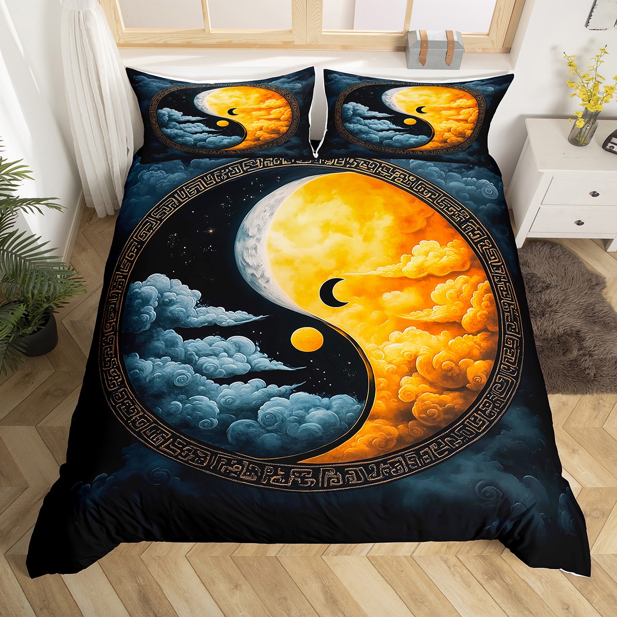 Yin Yang Comforter Cover Full Adults,Sun Moon Bedding Set Room Decor ...