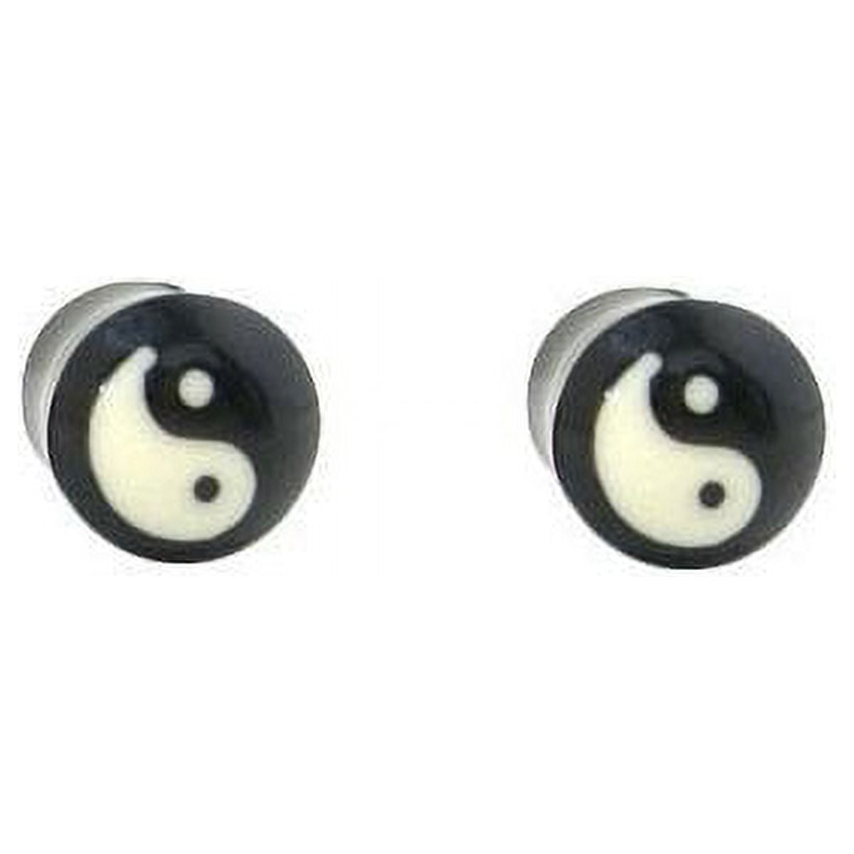 Yin Yang Design Double Flared Ear Plugs - 2 Gauge to 7/16" Inch - Sold ...