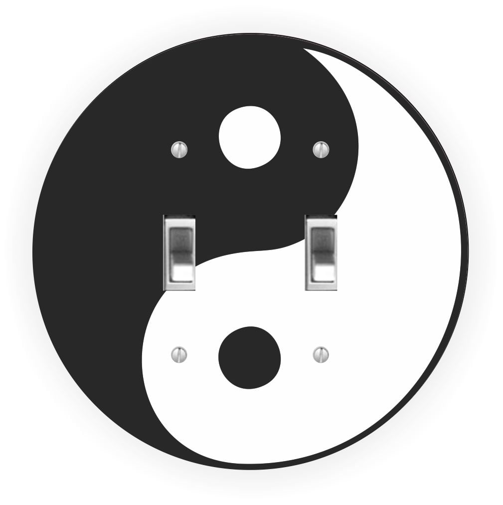 Yin Yang Design - Round Light Switch Plate Cover - Double Toggle ...