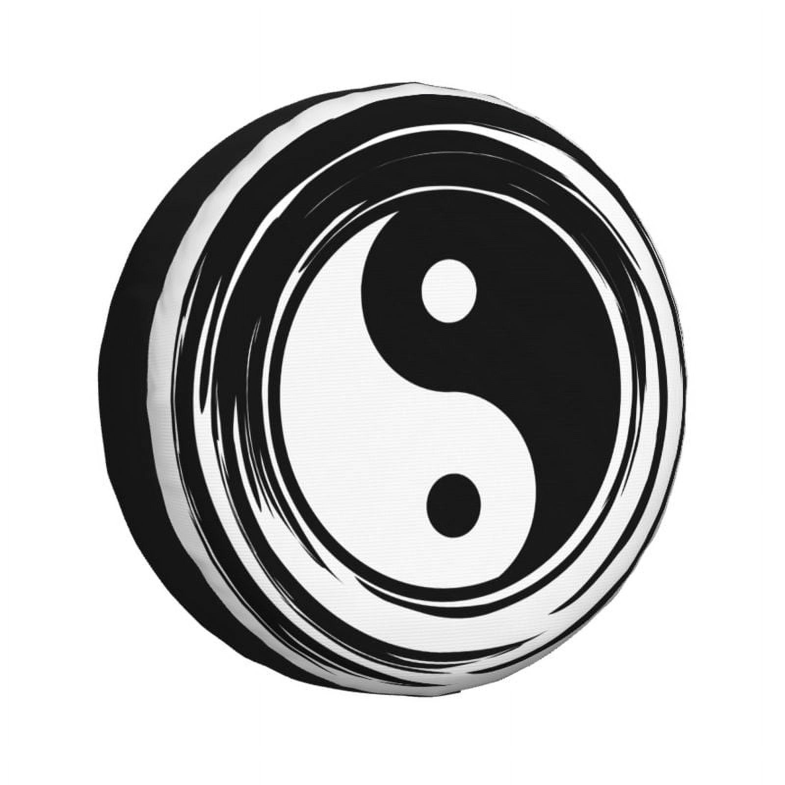 Yin Yang Dot Art Black And White Spare Tire Cover for Prado Pajero ...