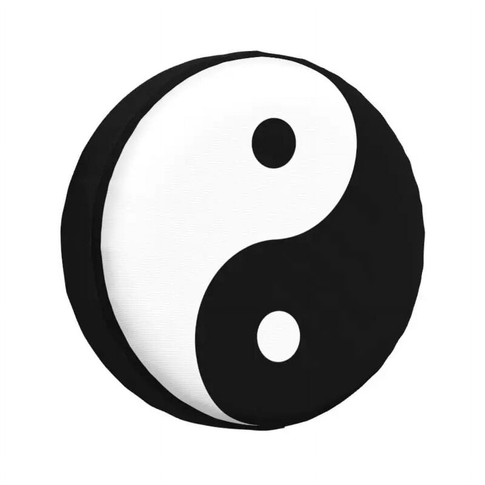 Yin Yang Dot Art Black And White Spare Tire Cover for Prado Pajero ...