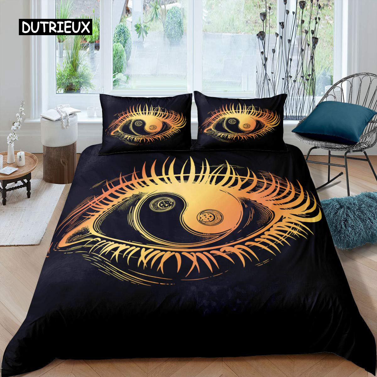 Yin Yang Duvet Cover Set Boho Trippy Art Twin Comforter Cover Gossip ...