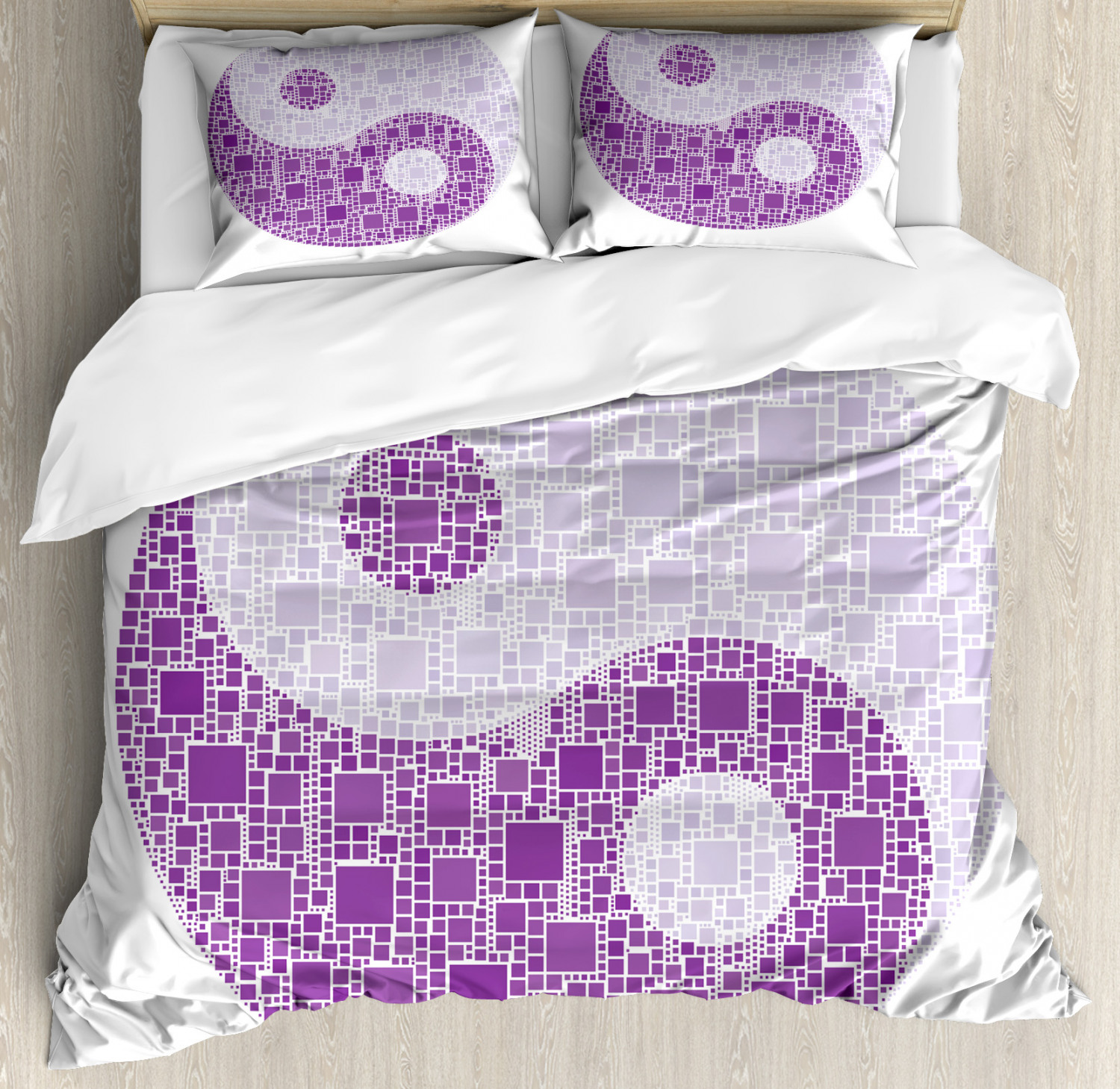 Yin Yang Duvet Cover Set Queen Size, Graphic Yin Yang Symbol Designed ...
