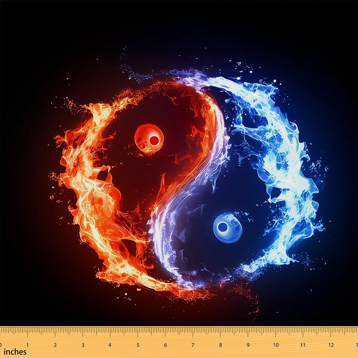 Yin Yang Fabric by the Yards,Fire and Water Upholstery Fabric for ...