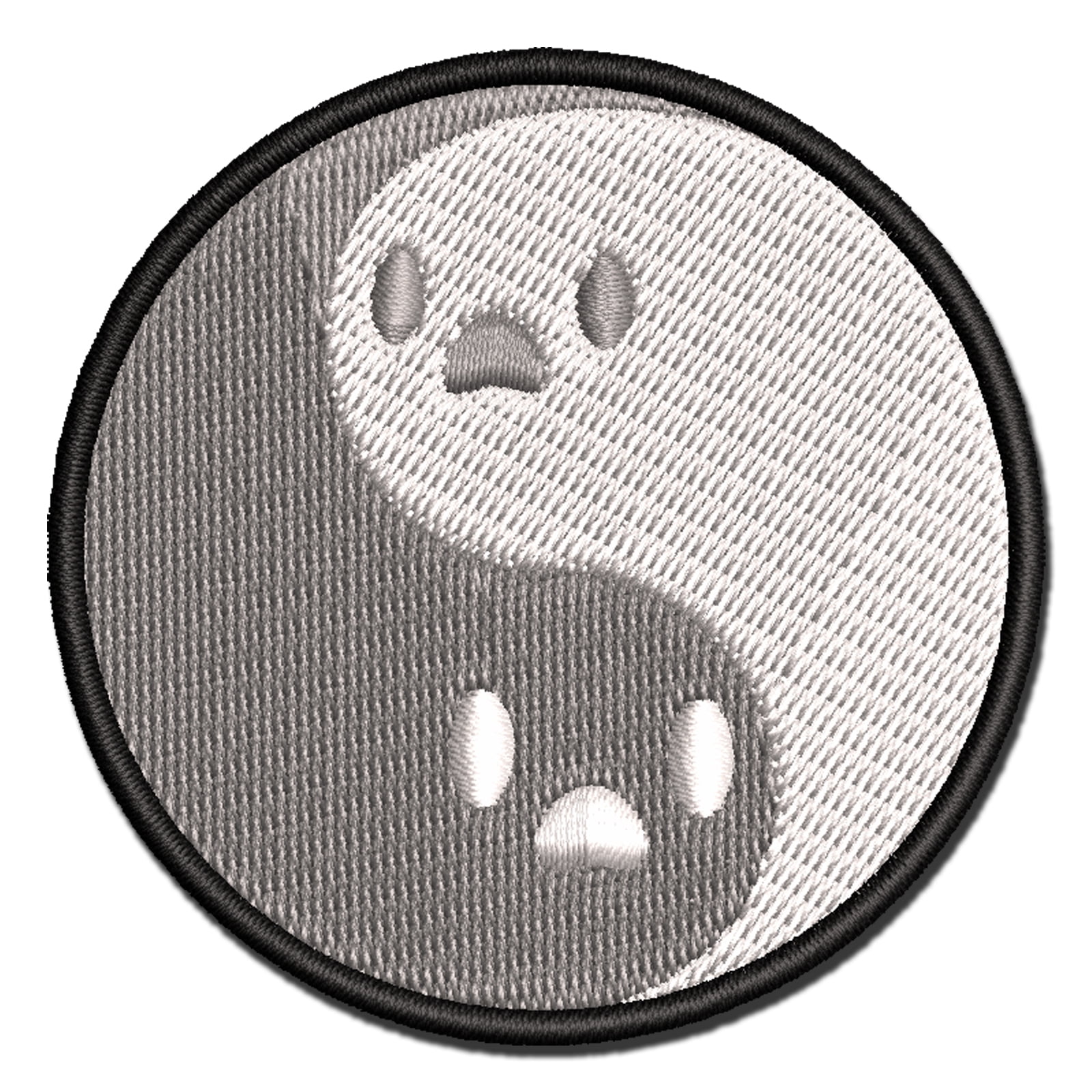 Yin Yang Ghosts Spooky and Cute Applique Multi-Color Embroidered Iron-On Patch - 2.0 Inch Mini ...