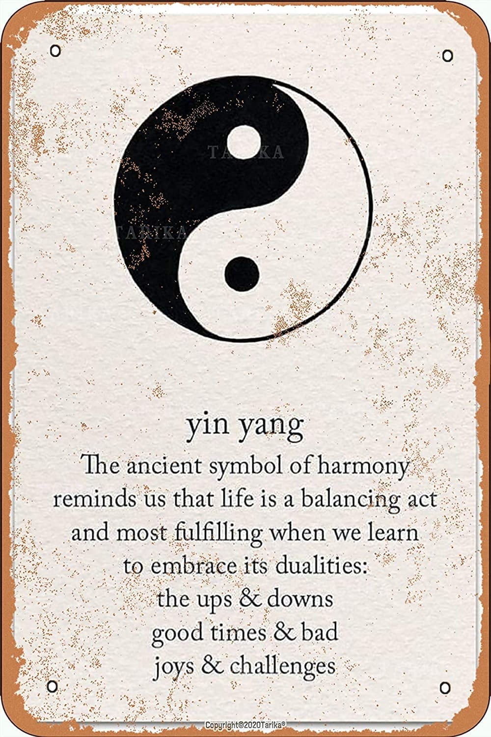 Yin Yang Metal Signs Posters for Garage Man Cave Shop Bar Pub Decor ( 8 ...