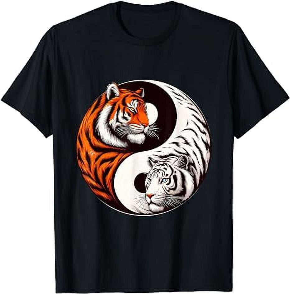 Yin Yang Orange Tiger White Tiger Tigers T-Shirt - Walmart.com