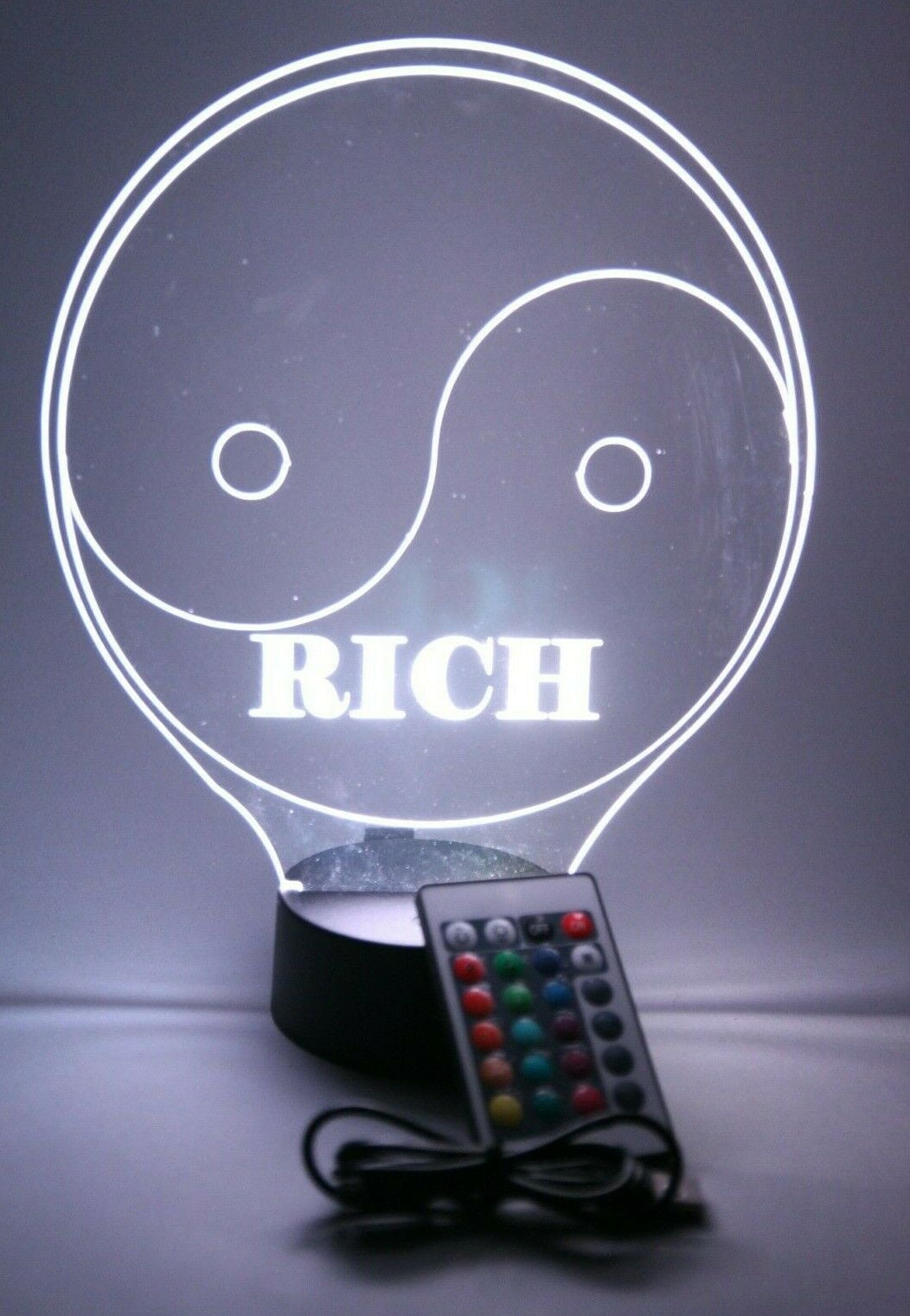 Yin Yang Personalized Light Up Night Lamp LED, Yin Yang Life Balance ...