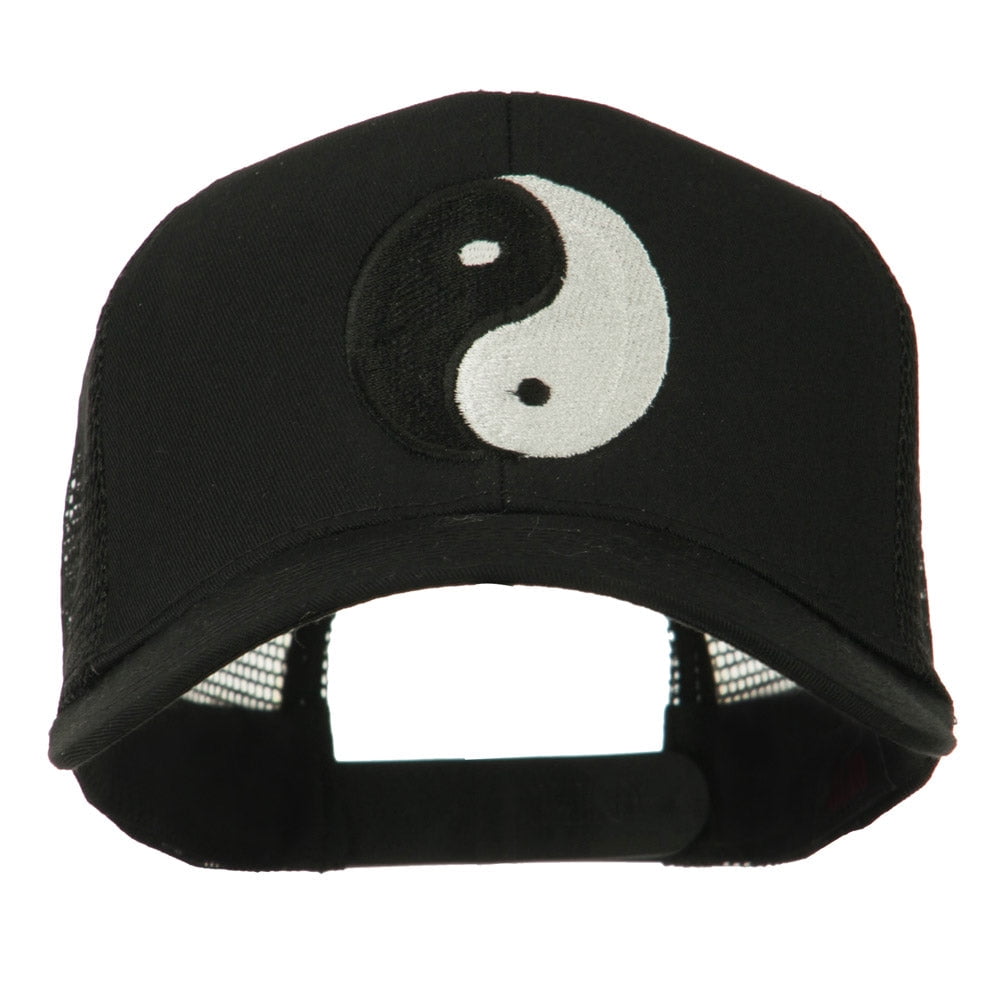 Yin Yang Symbol Embroidered Cap - Black OSFM - Walmart.com