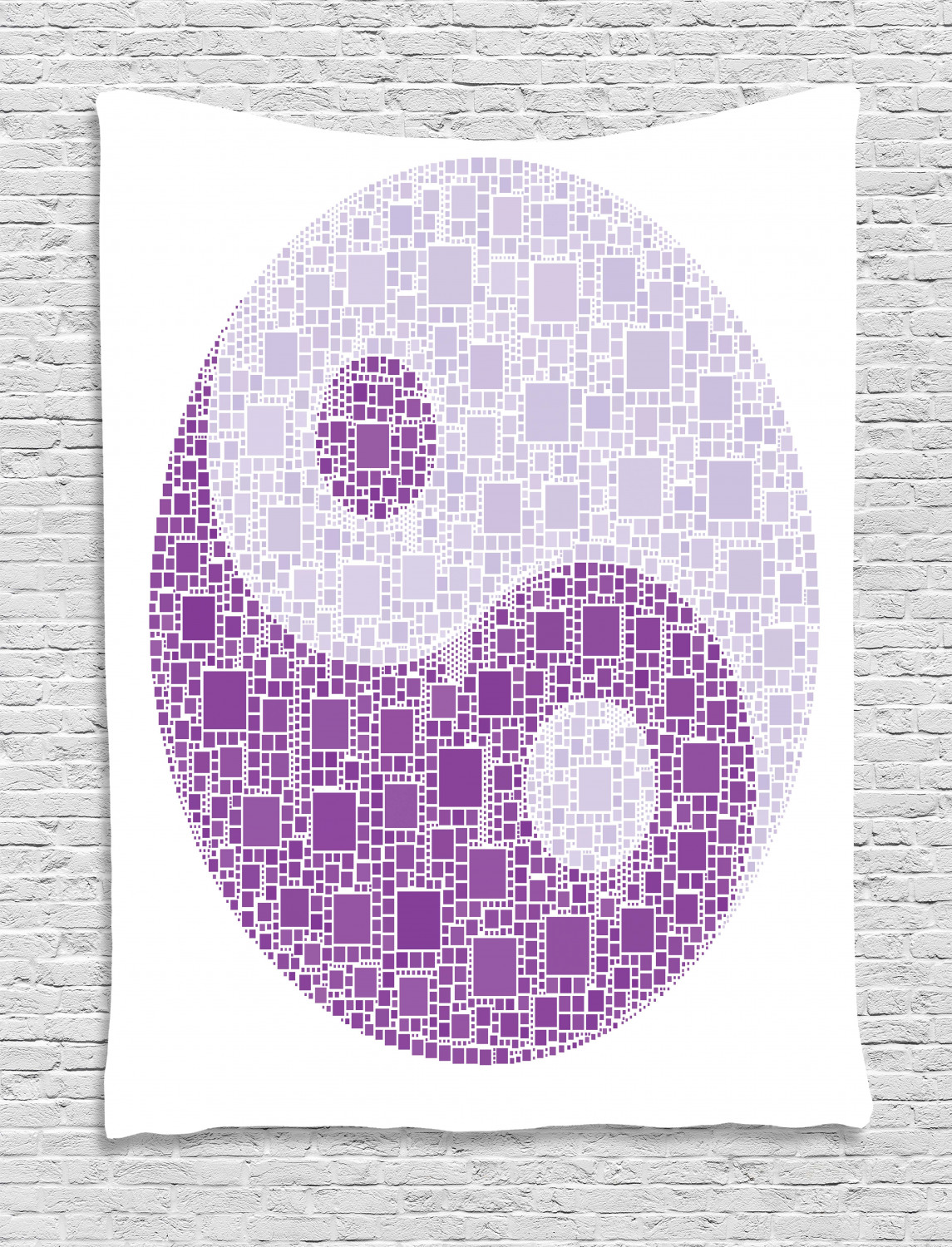 Yin Yang Tapestry, Graphic Yin Yang Symbol Designed with Connecting ...