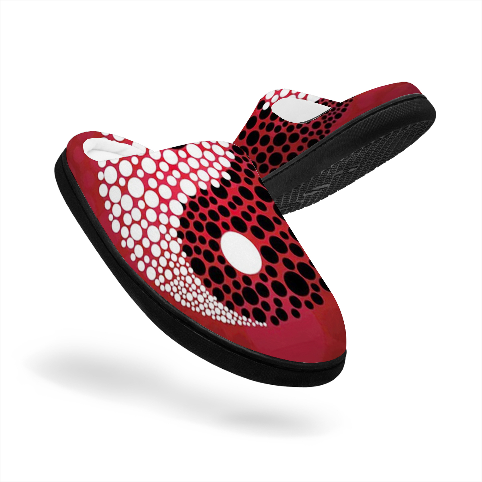 Yin Yang Theme,Womens Cozy Scuff Slippers Slip On,Yin Yang Circle ...