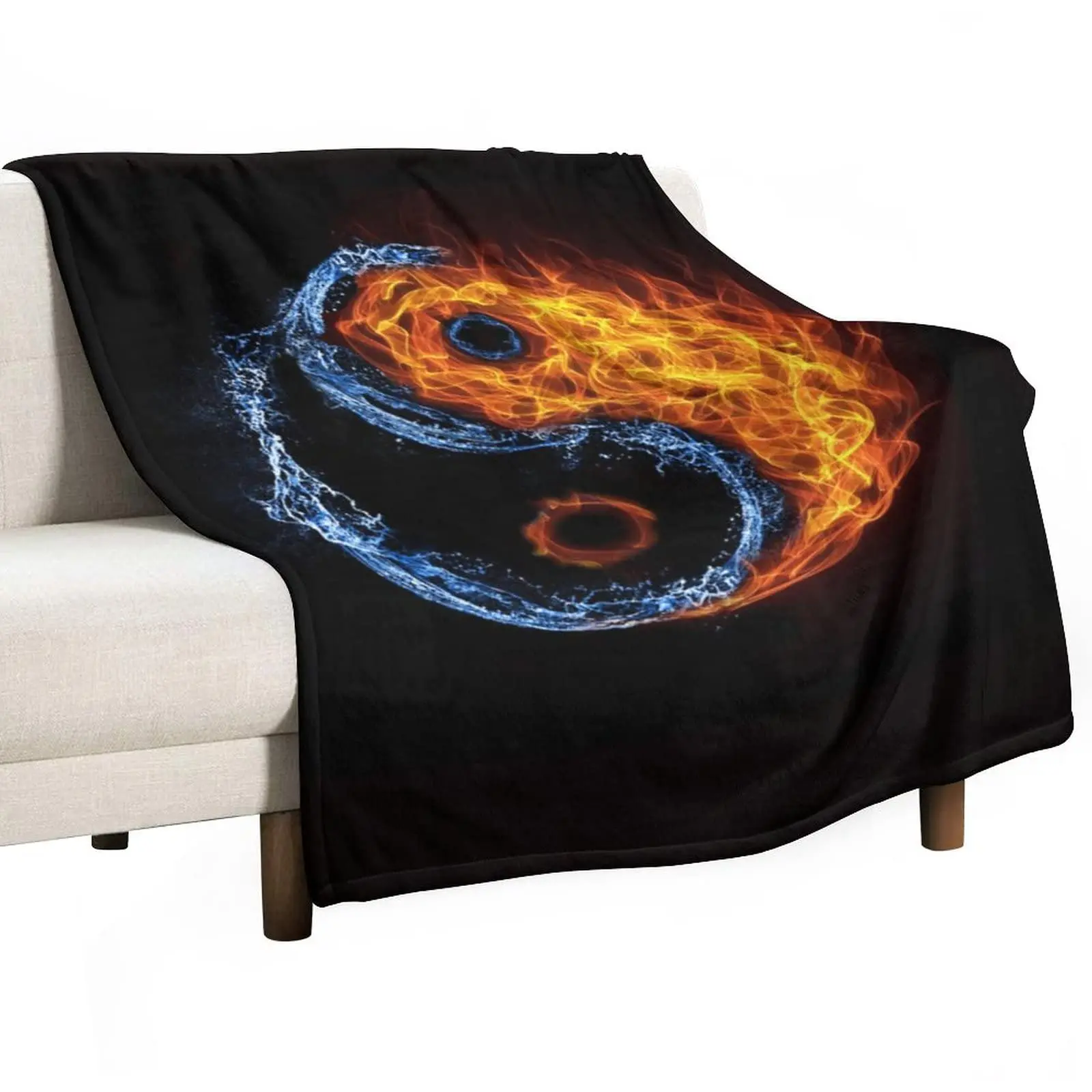 Yin Yang Throw Blanket Abstract Graphic Design Yin Yang Circle Black ...