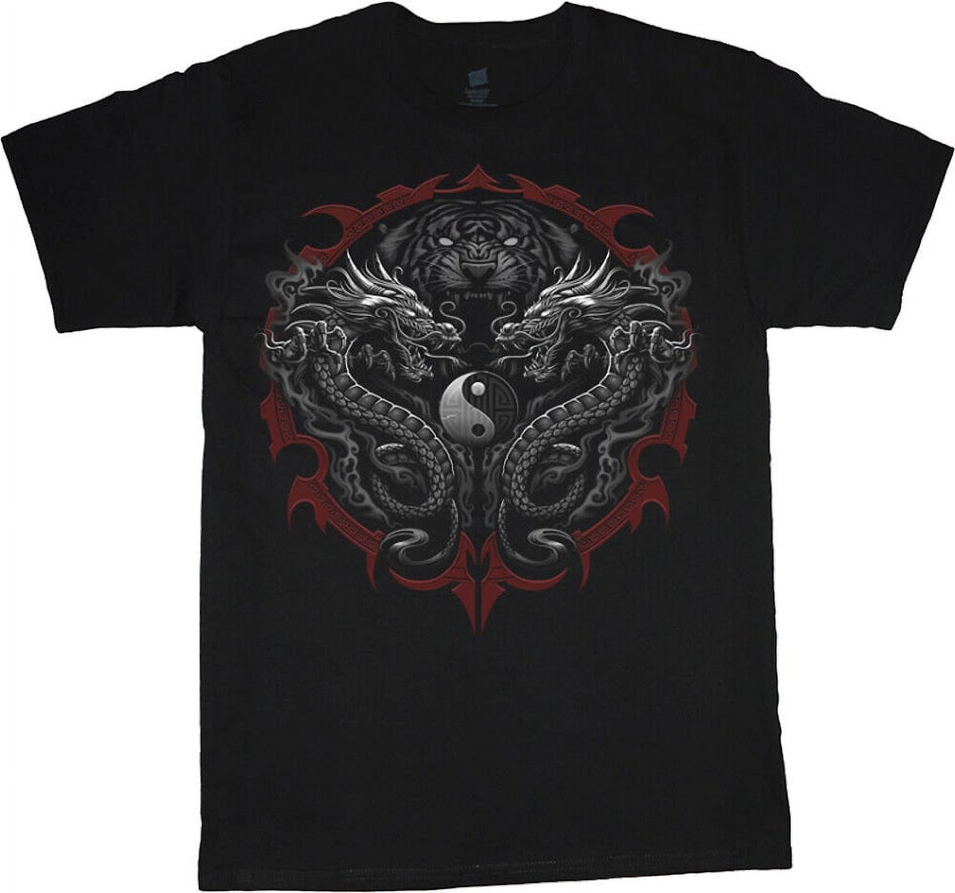 Yin Yang Tiger Dragon T-shirt Mens Graphic Tees - Walmart.com