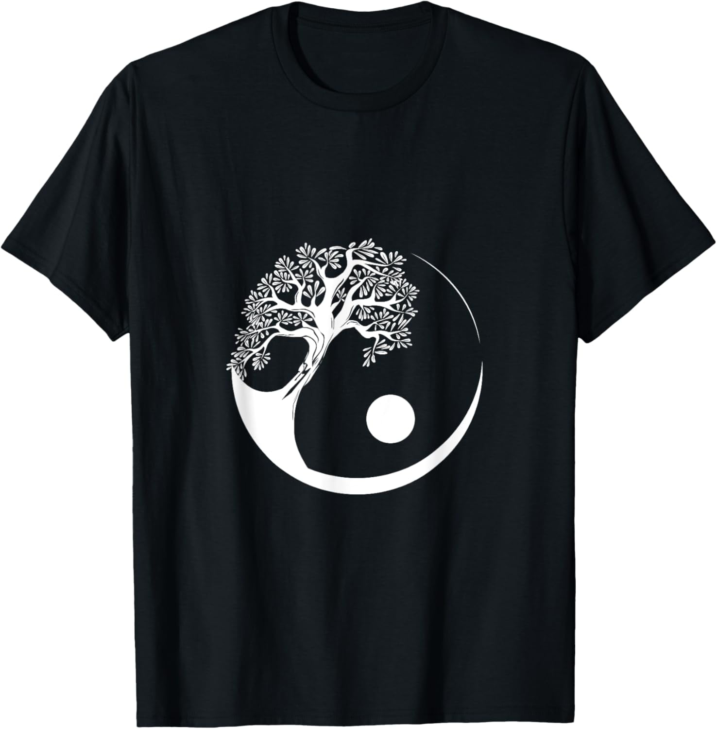 Yin Yang Tree Art Growing Into Oak Tree Forest Graphic Tees T-Shirt ...