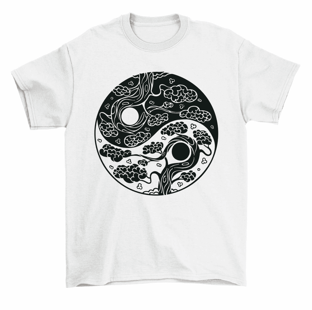 Yin Yang Tree Art Sun Moon Buddhist Zen Gift T-Shirt Men Women ...