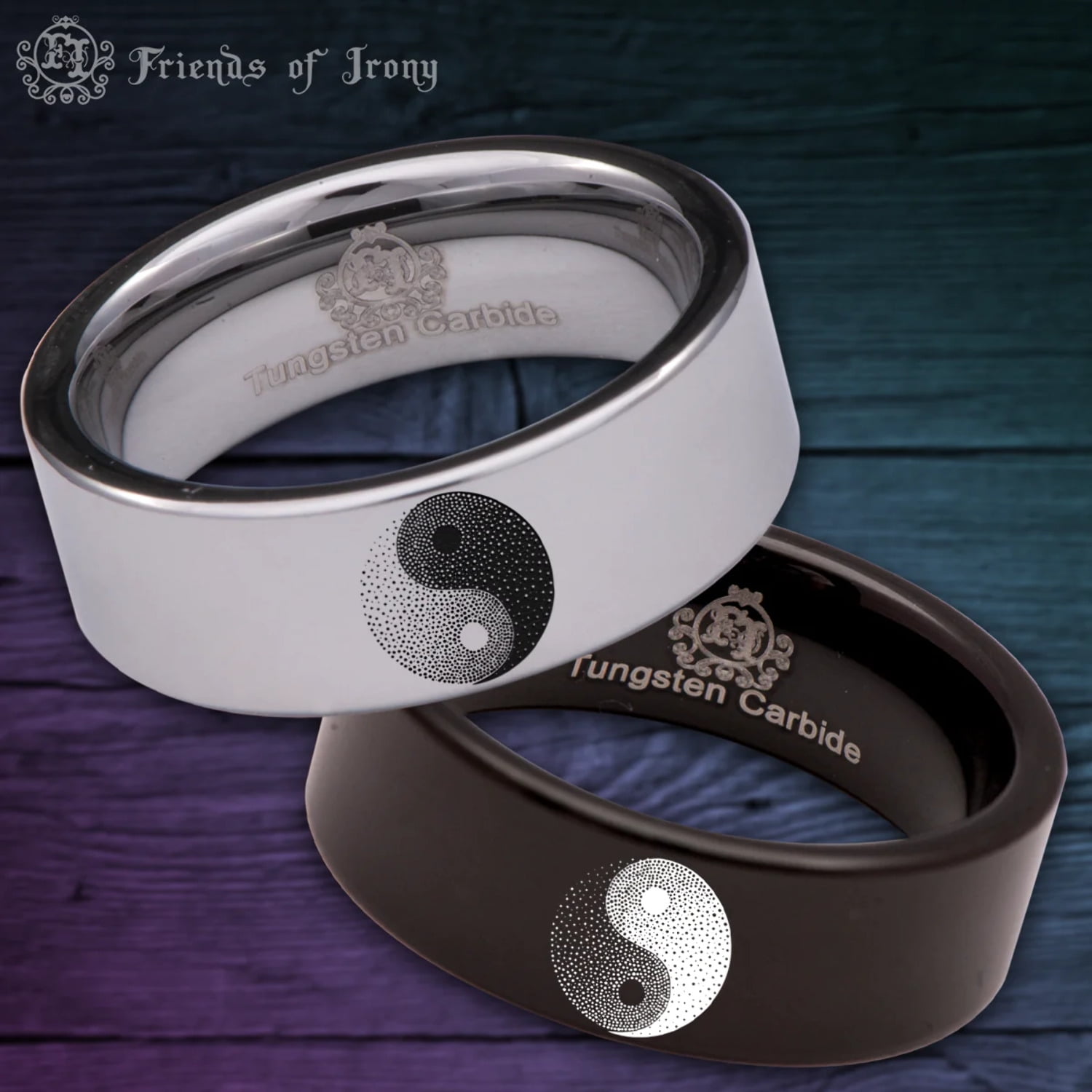 Yin Yang Tungsten Carbide Ring - Walmart.com