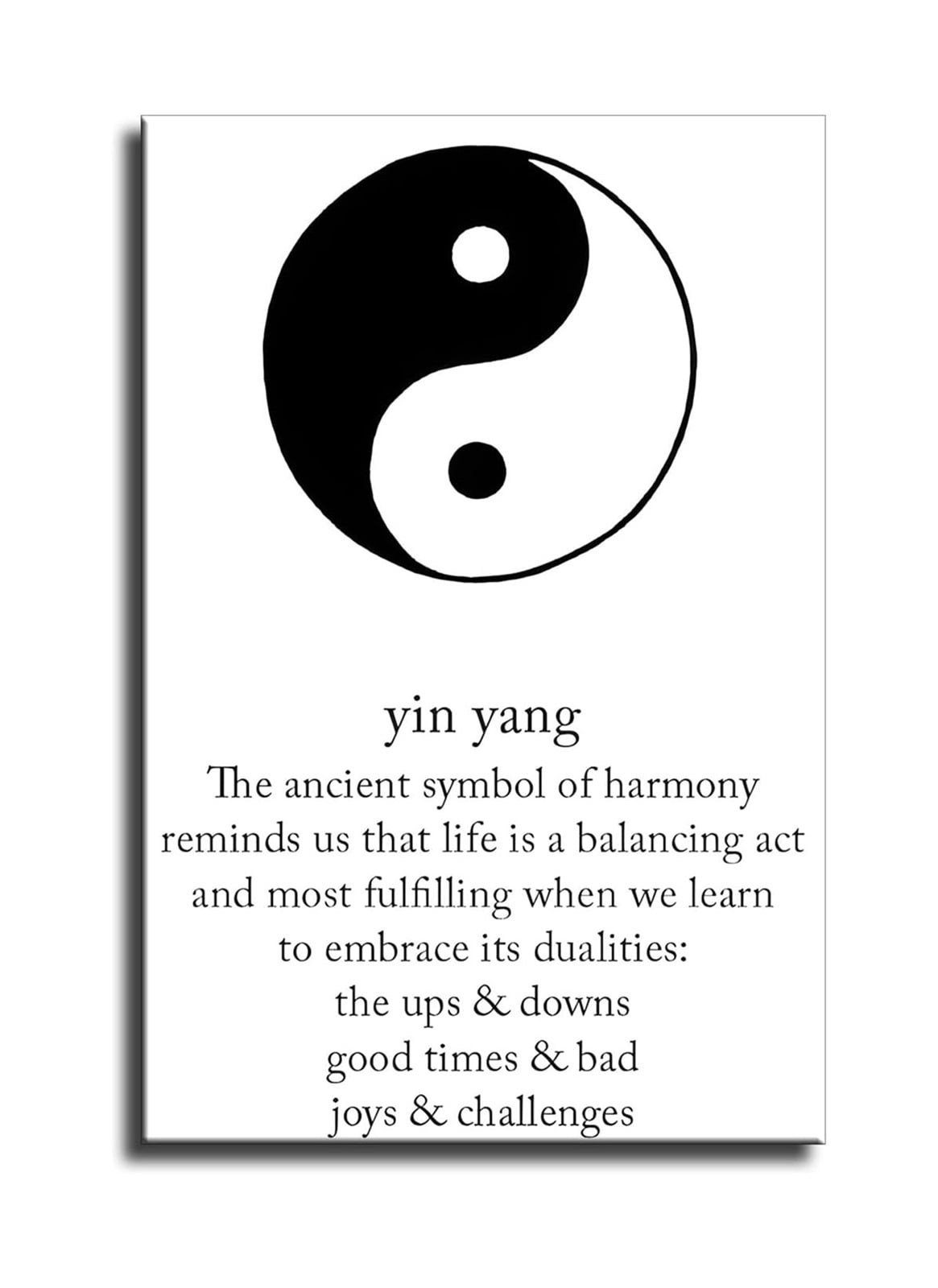 Yin Yang Wall Art, The Yin and Yang of Life Balance Harmony Poster ...