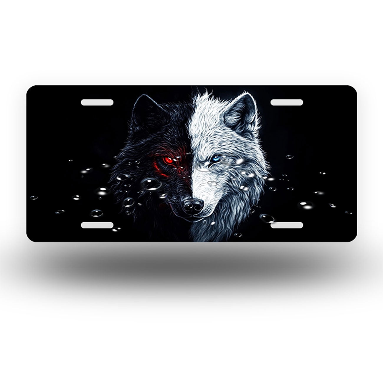 Yin-Yang Wolf Front License Plate,Metal License Plate,Funny Standard ...