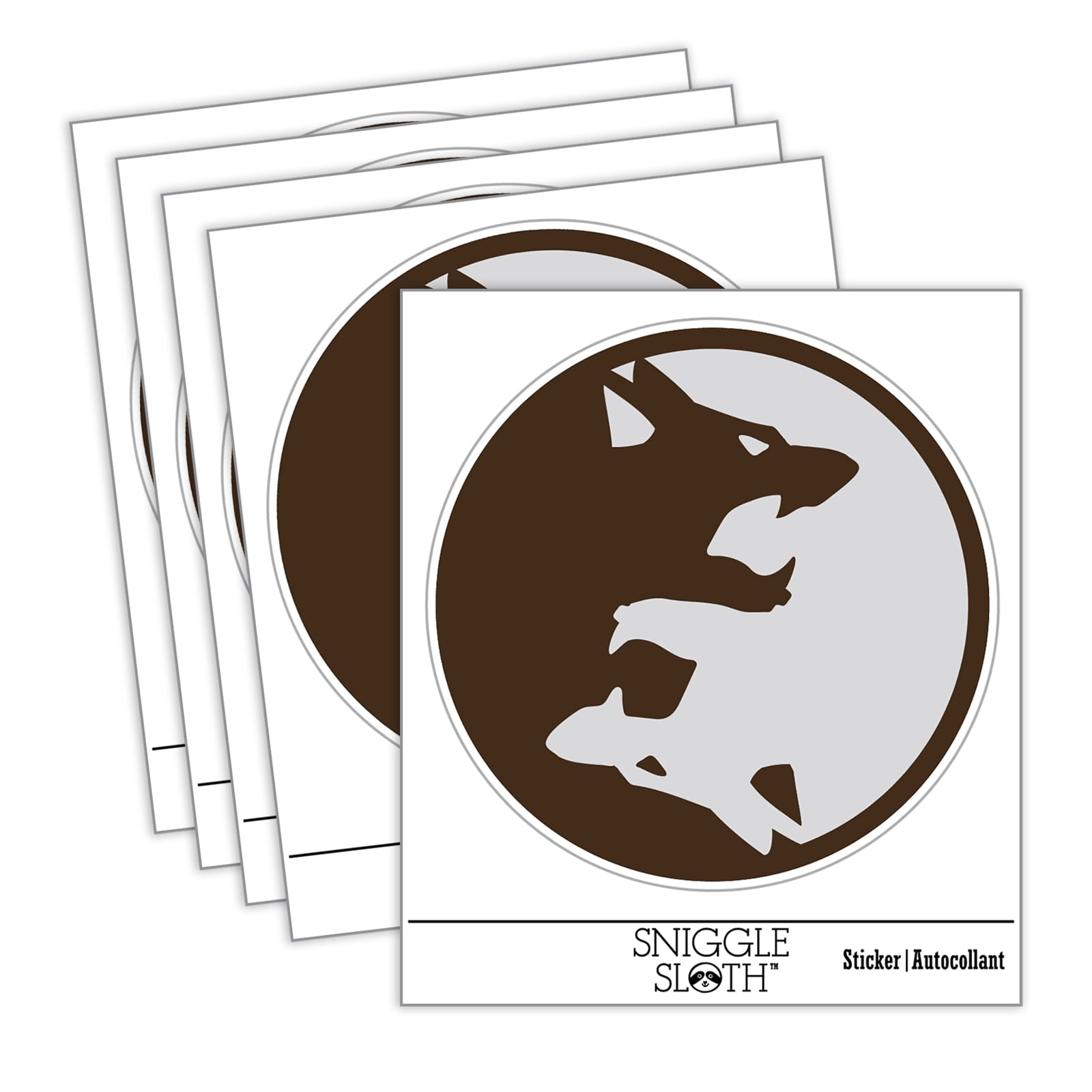 Yin Yang Wolf Wolves Car Window Bumper Water Bottle Phone Tablet Laptop ...