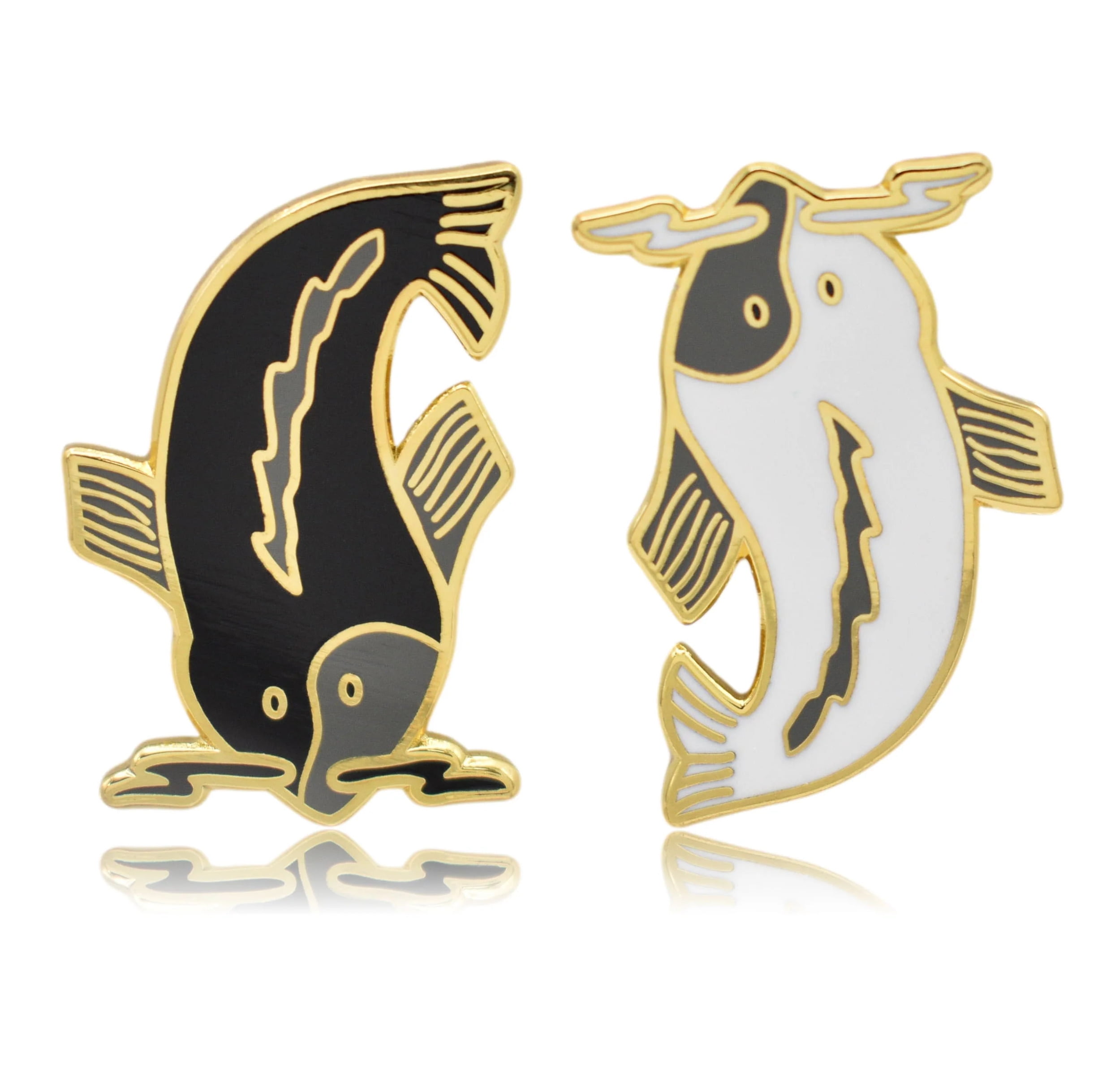 Yin and Yang Koi Fish Hard Enamel Lapel Pins - Walmart.com