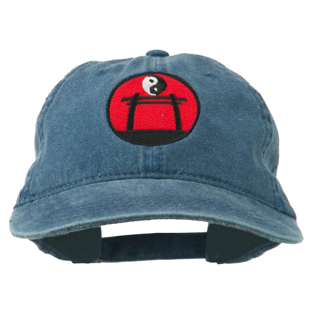 Yin and Yang Logo Embroidered Pigment Dyed Cap - Navy OSFM - Walmart.com