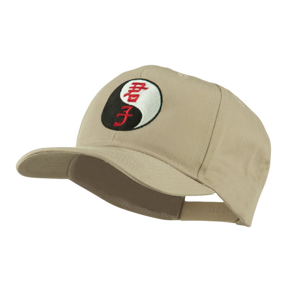 Yin and Yang Symbol Chinese Embroidered Cap - Khaki OSFM - Walmart.com