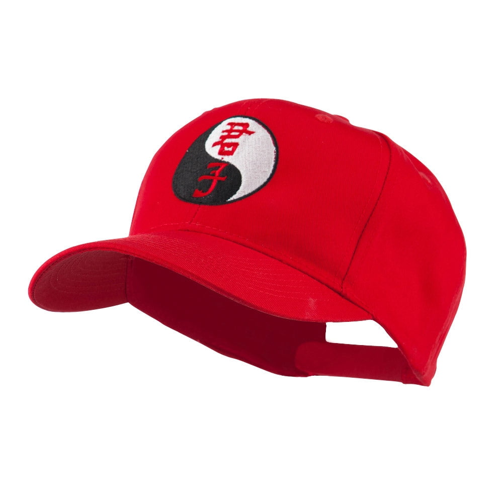 Yin and Yang Symbol Chinese Embroidered Cap - Red OSFM - Walmart.com