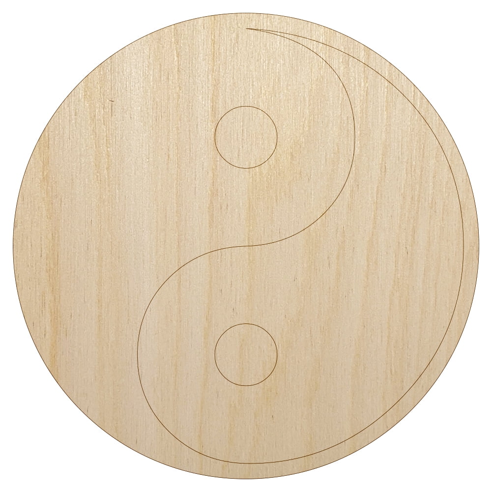 Yin and Yang Symbol Wood Shape Unfinished Piece Cutout Craft DIY ...