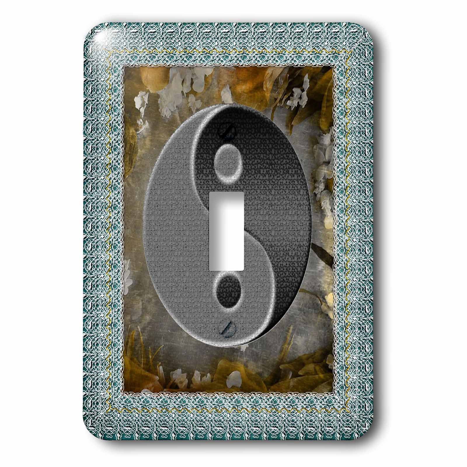3dRose, Yin and Yang symbol pretty frame and background, single toggle ...