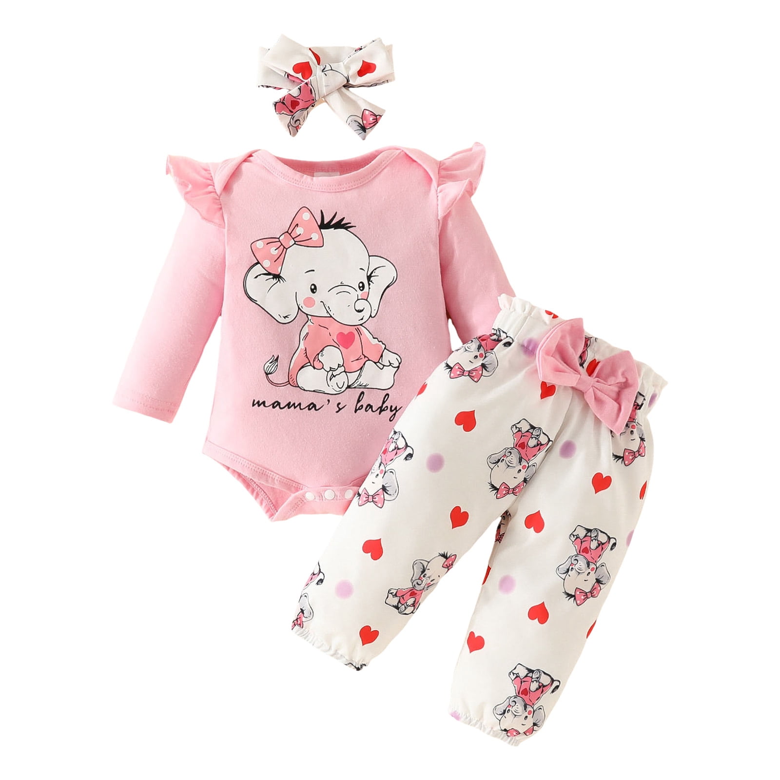 Yindaity Baby Girl Outfits Baby Girl Clothes Outfits Ruffle Romper+ ...