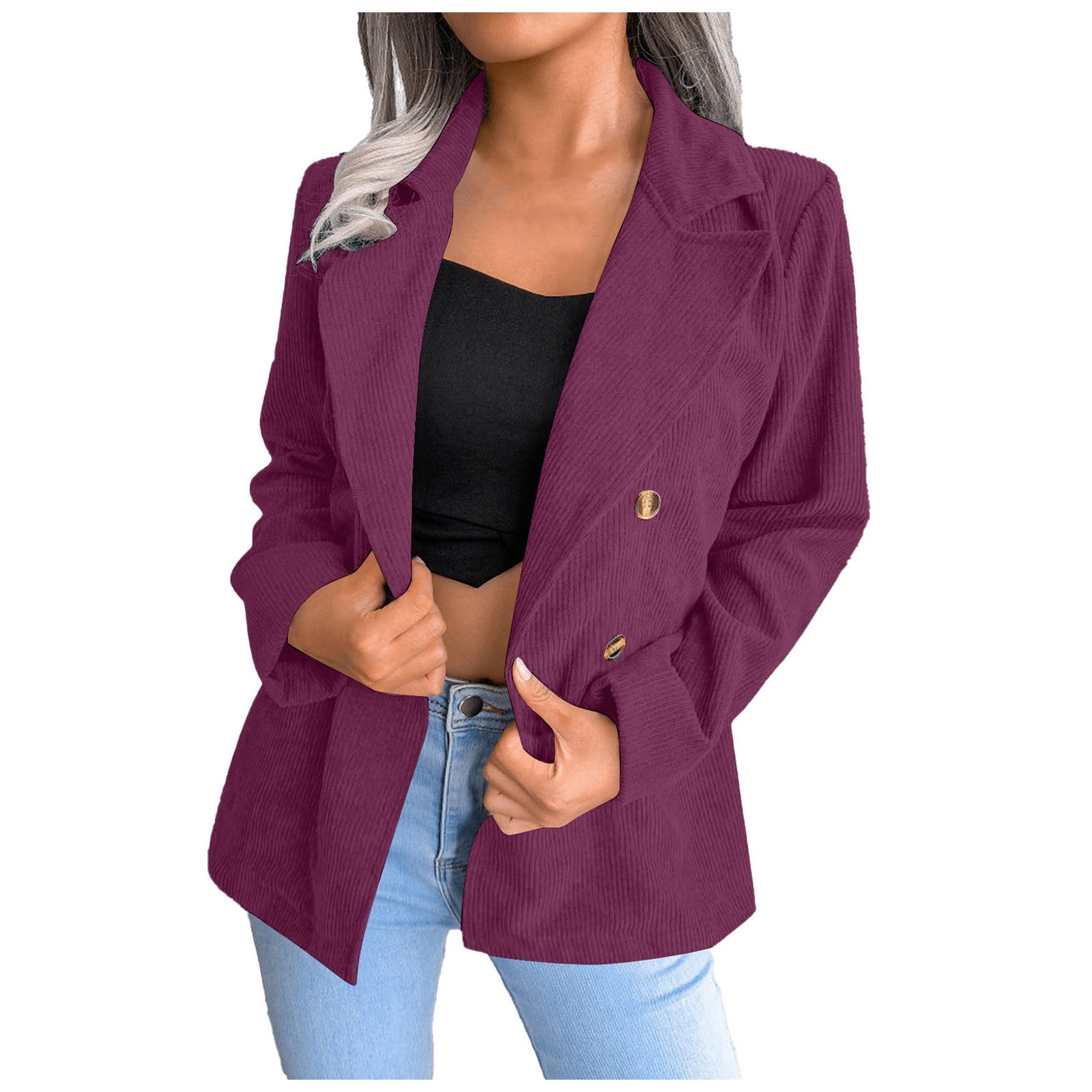 Yindaity Blazer Jackets for Women Business Casual Plus Size Tops ...