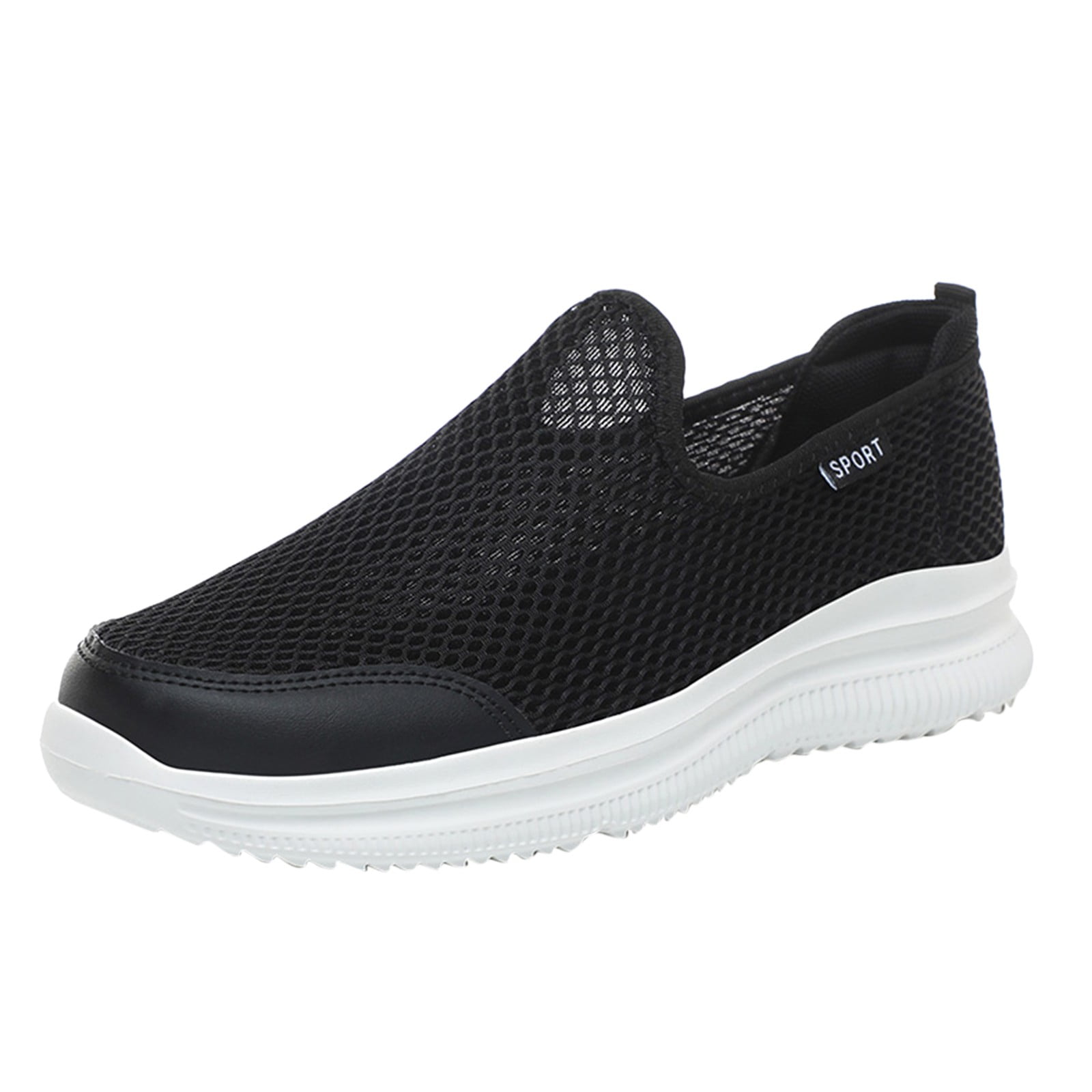 Yindaity Shoes for Men Men's Banded Jogger Slip-on Athletic Sneakers ...