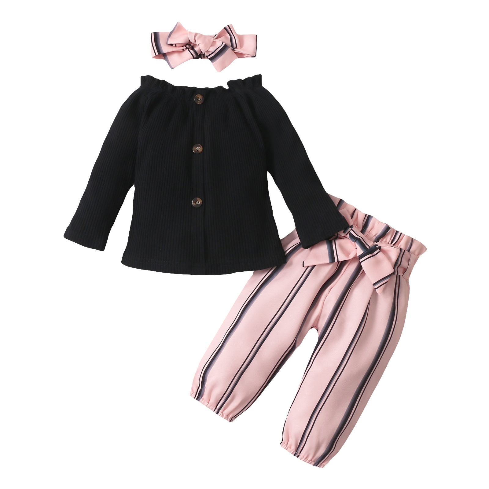 Yindaity Toddler Baby Girl Clothes Floral Outfit Ruffle Sleeve Shirt ...