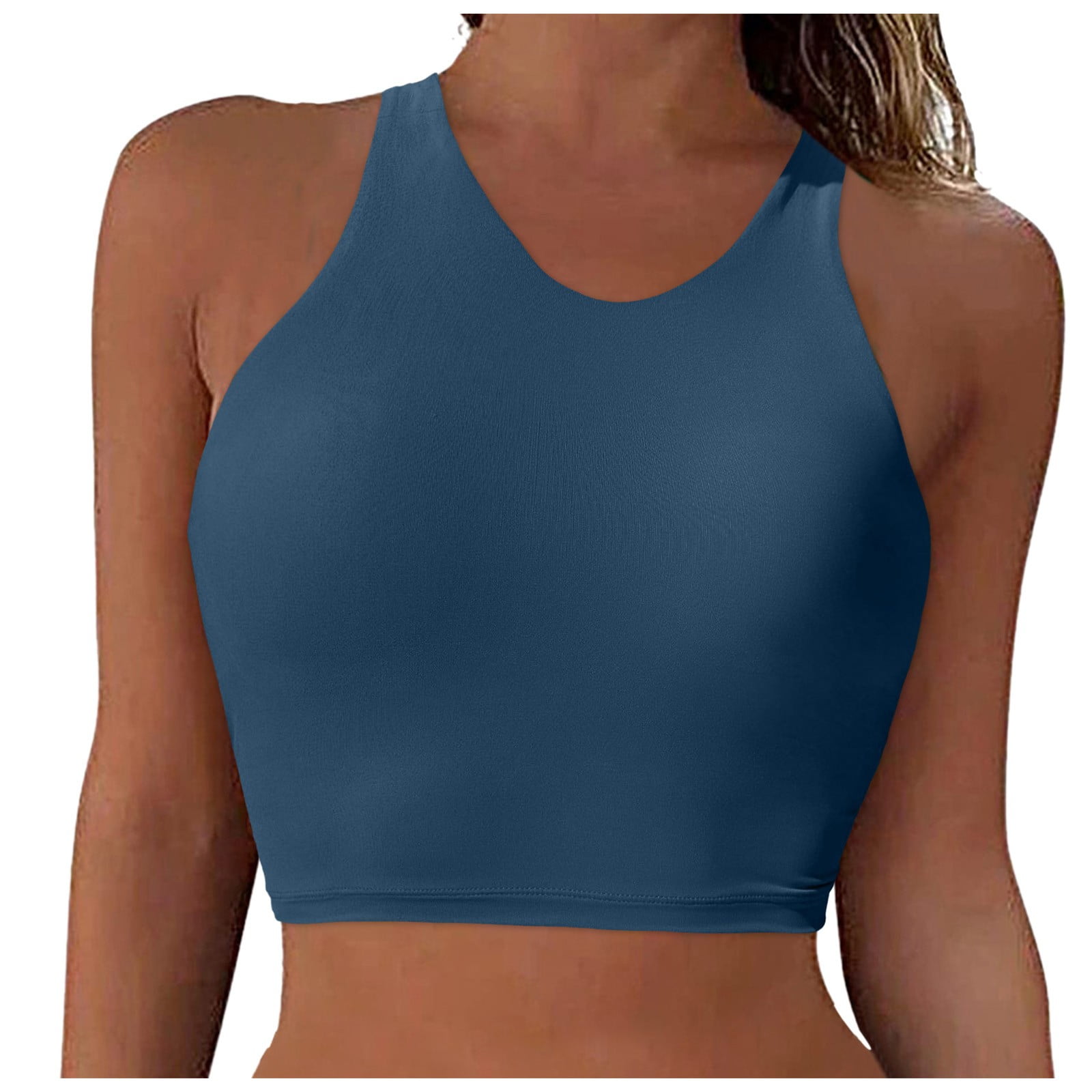 Yindaity Women Twist Front Swimwear Tops Full Coverage Bikini Top Push ...