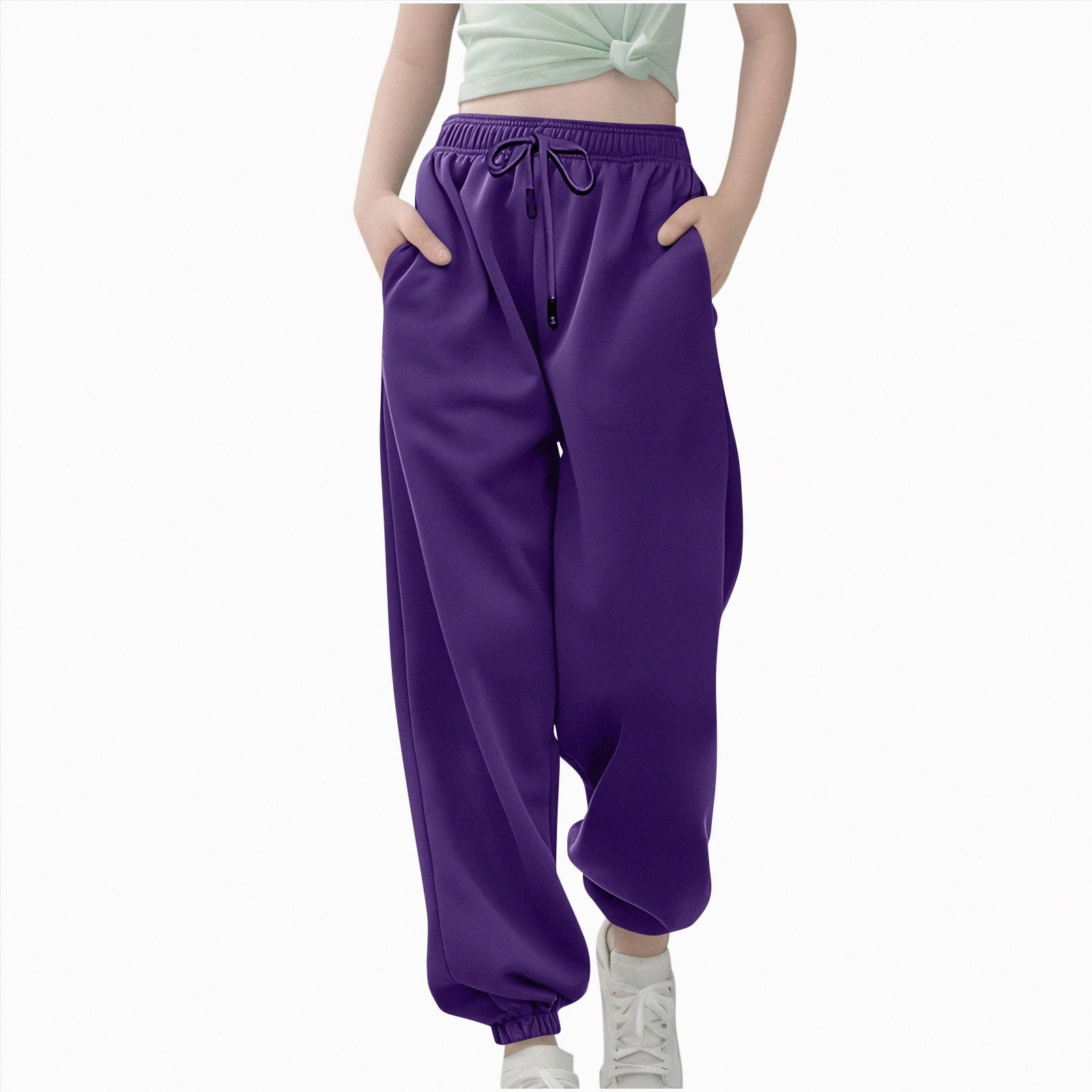 YindaityGirls Sweat Pants Size 10-12 Girl's Baggy Sweatpants Wide Leg ...