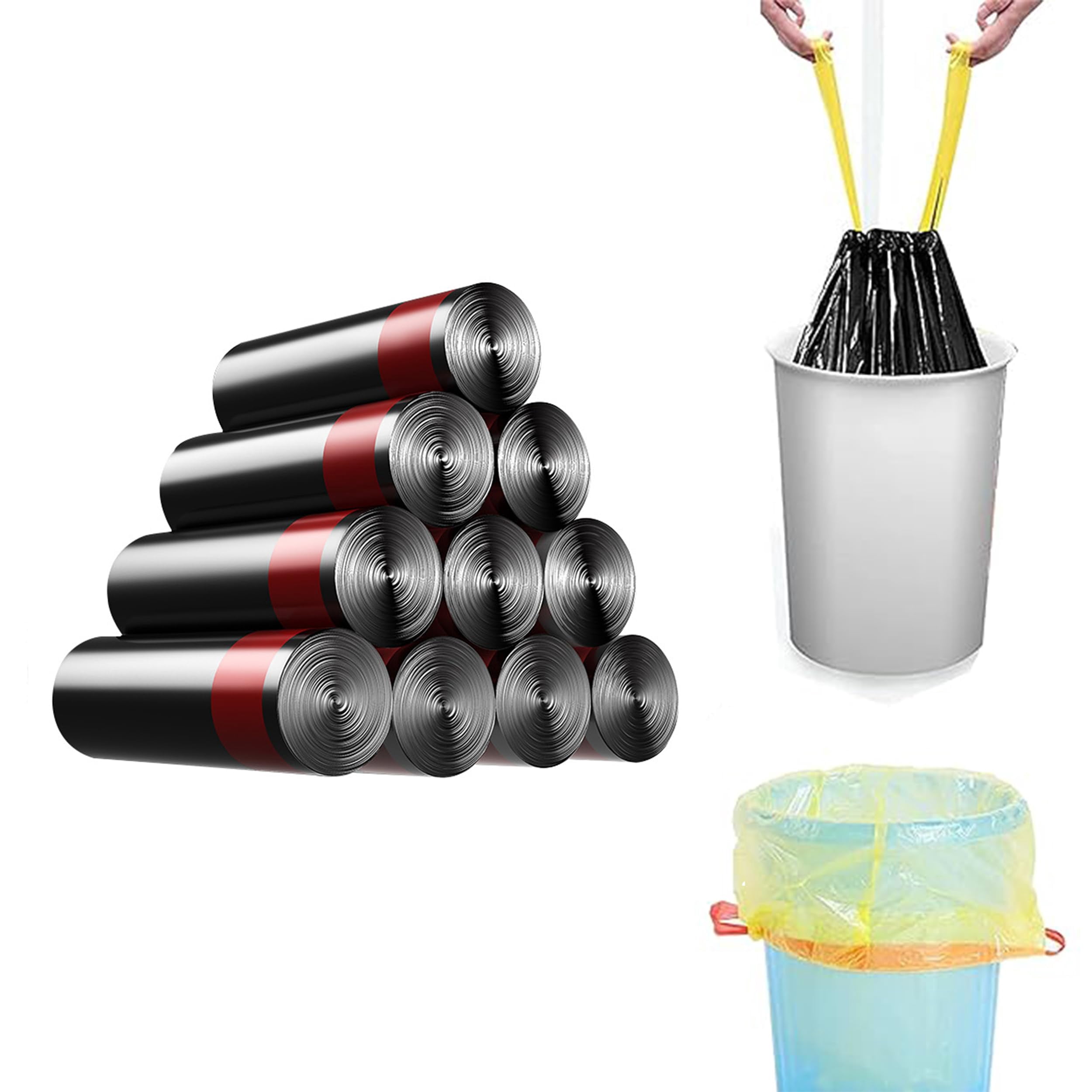 Yindella Drawstring Garbage Bags 45Cmx50Cm 10 Rolls150 Bags Portable ...