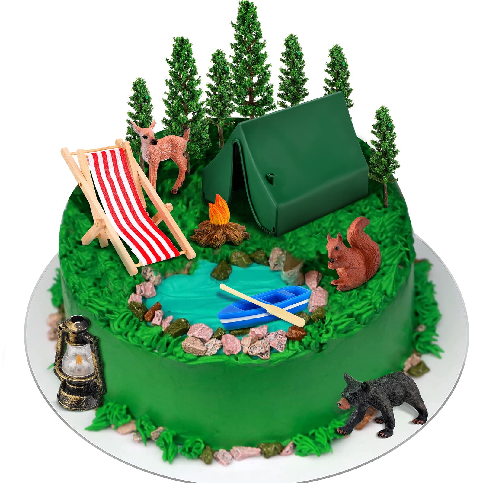 Yinder 16 Pcs Camping Cake Toppers COC1Decorations Set Camping Birthday ...