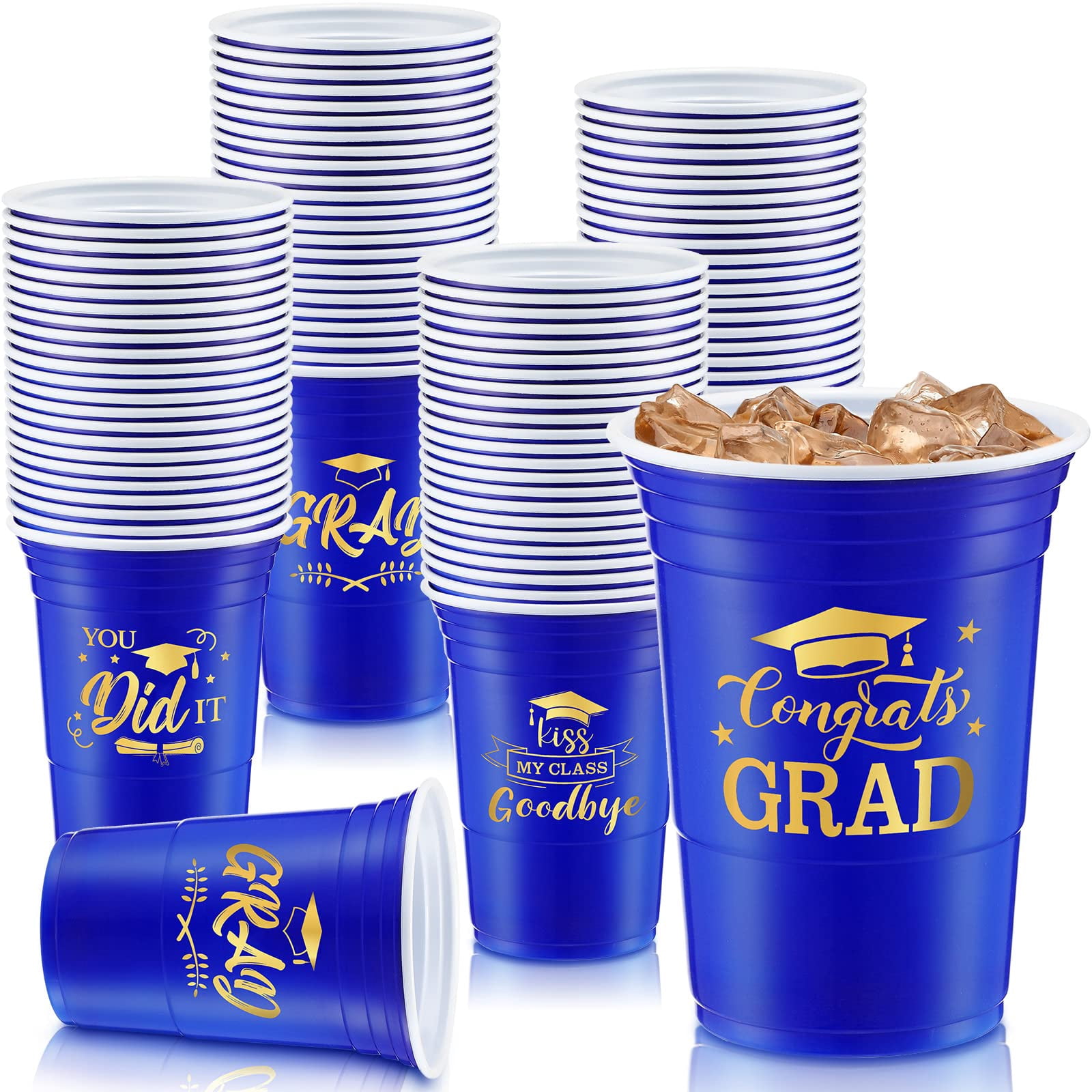 Yinder 48 Pcs Disposable AIF9 Graduation Party Plastic Cups, 16 oz ...
