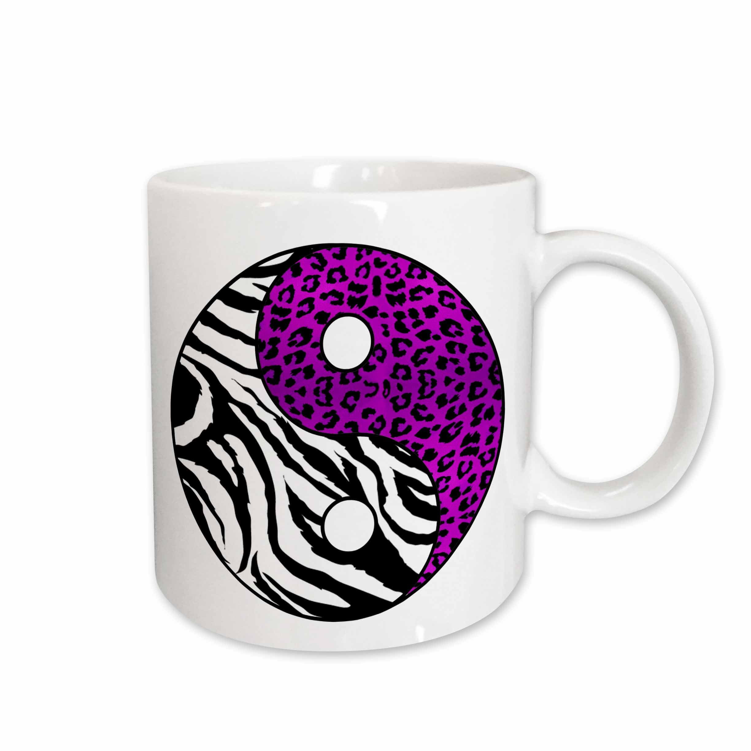 3drose, Ying and Yang Symbol - Zebra and Leopard - Purple, 11oz Mug ...